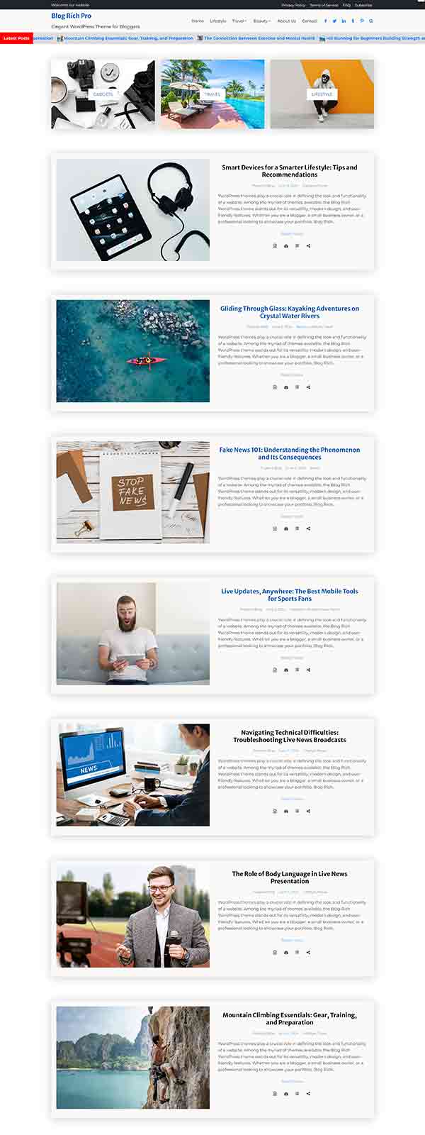 Blog Rich - Wp Theme Space
