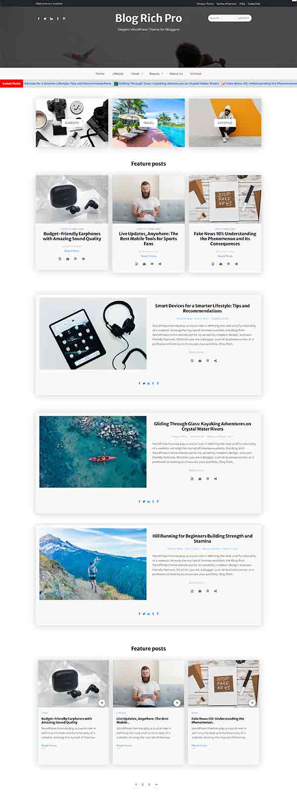 Blog Rich - Wp Theme Space